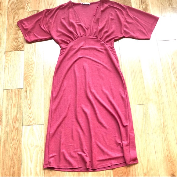 Zara | Dresses | Nwt Zara Raspberry Pink Rustic Flowy Dress S | Poshmark